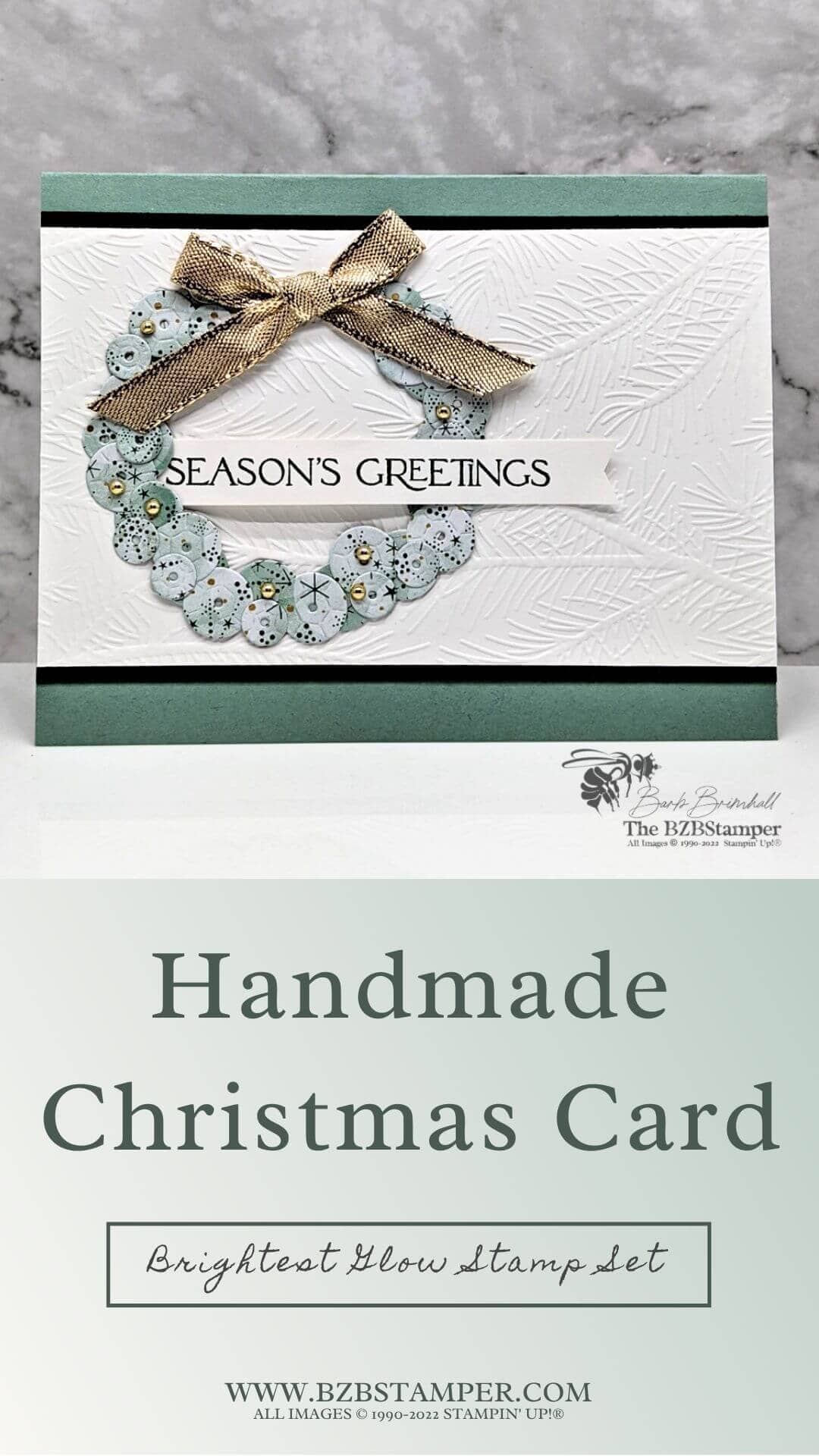 Handmade Wreath Card for the Holidays using the Brightest Glow Stamp ...